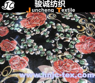 China New fabric vivid flower pattern shining burnout spendex and polyester blend elastic fabric for sale