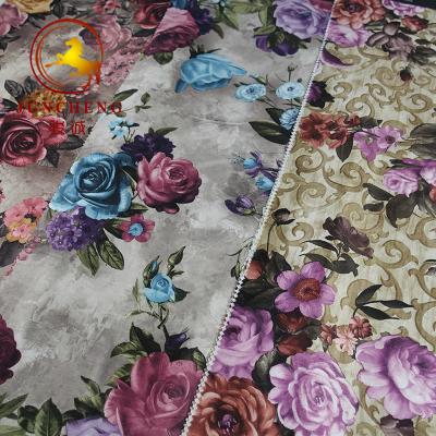 China China factory digital print flower design Holland velvet fabric for upholstery and furniture for sale