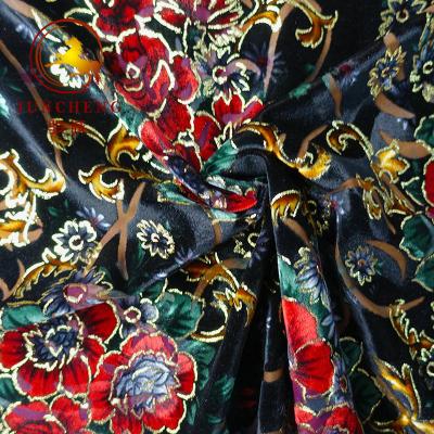 China 2018 hot sale burnout printed KS silk velvet fabric for dresses for sale