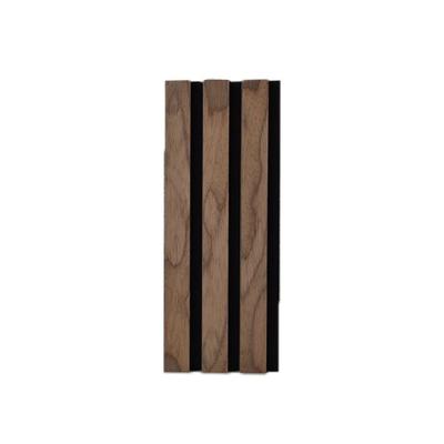 China Three Side Wood Veneer Slat Wall Acoustic Panel Walnut E0 Grade 21mm Thick for sale