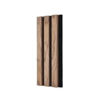 China Three Side Wood Veneer Slat Wall Acoustic Panel Walnut E0 Grade 21mm Thick for sale