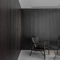 China Customized Aesthetics Acoustic Slat Wood Wall Panels Melamine Finish 600x2400mm for sale
