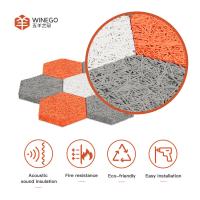 China High Impact Resistance Wood Wool Acoustic Wall Panels Hexagon Shape For Hotel Decor for sale