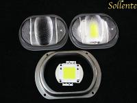 China Asymmetric Street Lamp COB LED Modules , LED Street Light Lens With Reflector for sale