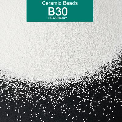 China 0.600mm B30 Ceramic Abrasive Blasting Media For Glass Bottles Molds Cleaning for sale
