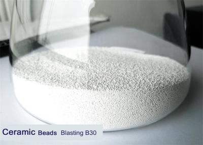 China B30 Ceramic beads packed in 25kgs  barrels and pallet for blasting application for sale