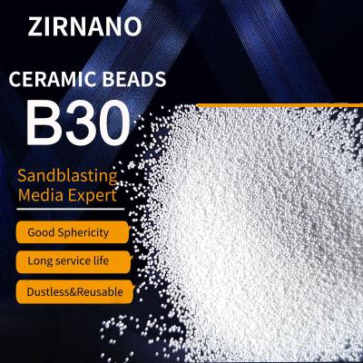 China B30 size 425-600μm Sandblasting Ceramic Blasting Media for metal surface finish for sale