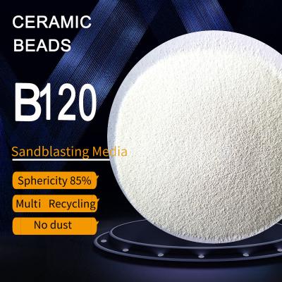 China 10L 12Lbarrels package 700HV 25kgs 125ΜM JZB120 Ceramic Bead Blasting for sale