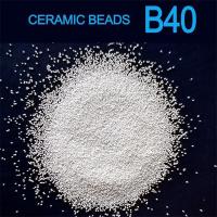 China B40 0.425mm Ceramic Beads Abrasive Blasting Media For Stainless Steel Plate for sale