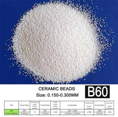 China ZrO2 Ceramic Abrasive Media Blasting B60 size 0.150-0.300mm Chemical Resistance for sale