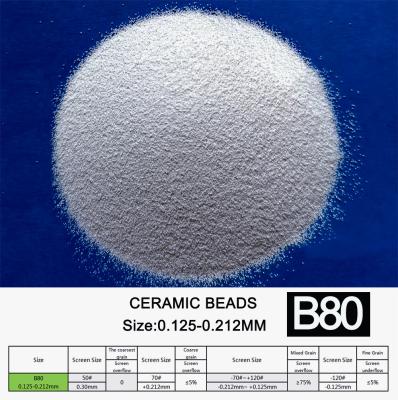 China 0.125 to 0.212mm B80 Ceramic Bead Blasting Material Good Sphericity for sale