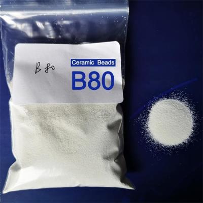 China B80 Ceramic Beads Blasting Media Size 0.180-0.25 Mm Stainless Steel Surface Finish for sale