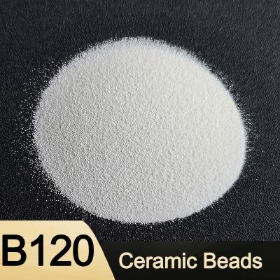China Sandblasting ZrO2 60-65% ceramic beads sizeB120, B150, B170 Ceramic Blasting Media for sale