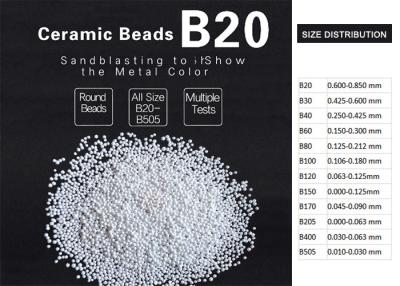 China ZrO2 60-65% Ceramic Bead Blasting Density 3.85 G / Cm3 High Toughness Consistent Surface Finishes for sale