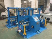 China Sky Blue Double Bobbin Dynamic Pay Off Machine 500mm 0.75kW for Wire Rewinding for sale