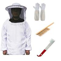 China Bee suit bee protective clothing bee brush metal scraper anti bee leather gloves beekeeping tools for sale