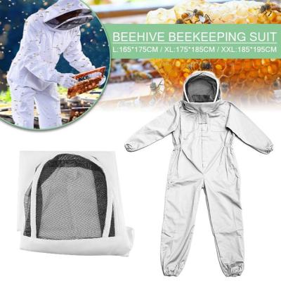 China Economical Protective Sting Proof Beekeeping Suit Full Body White Colour for sale