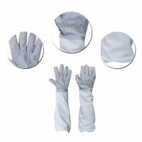 China White Sheepskin Beekeeping Gloves Bee Proof For Apiary Beekeeper for sale
