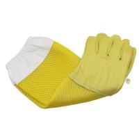 China Long Net Leather Beekeeping Gloves Breathable Anti Bee Sting Anti Cut for sale