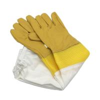 China Yellow Sheepskin Beekeeping Gloves Breathable Anti Bee Protective for sale