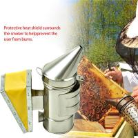 China Small Mini Bee Smoker Yellow Leather Material For Repel Bees for sale