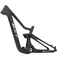 China 24 Inch Carbon Full Suspension MTB Frame T1000 90mm Travel Boost 148x12mm Kids XC Enduro Bicycle Frame for sale