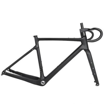 China Carbon Gravel Bike Frameset 700C Disc Brake T1000 Carbon Fiber Frame 47C Tire for sale
