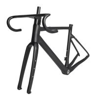 China Carbon Gravel Bike Frameset 700C Disc Brake T1000 Carbon Fiber Frame 47C Tire for sale