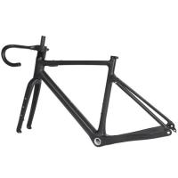 China Carbon Gravel Bike Frameset 700C Disc Brake T1000 Carbon Fiber Frame 47C Tire for sale