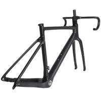 China Carbon Gravel Bike Frameset 700C Disc Brake T1000 Carbon Fiber Frame 47C Tire for sale