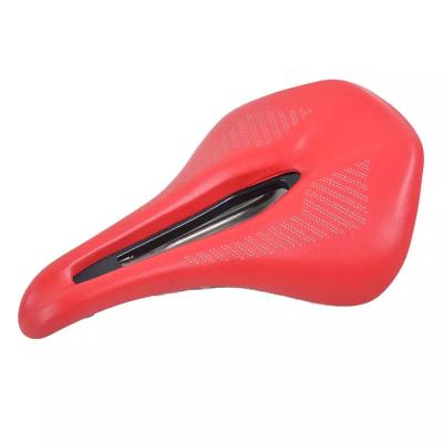 China 3D Shaping Leather Breathable MTB Road Bike Saddle 265g Black Red White for sale