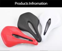 China 3D Shaping Leather Breathable MTB Road Bike Saddle 265g Black Red White for sale