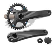 China Aluminum Alloy Mountain Bike Crankset 104BCD 32T 170mm Single Chainring Black for sale