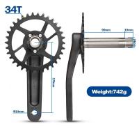 China 7075-T6 Aluminum Alloy Mountain Bike Chainwheel Crankset GXP 34T 170mm for sale