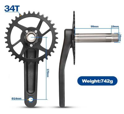China 7075-T6 Aluminum Alloy Mountain Bike Chainwheel Crankset GXP 34T 170mm for sale