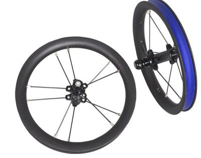 China 12 Inch Full Carbon Fiber Kids Balance Bike Wheelset 462g 10 Spoke Hole for sale