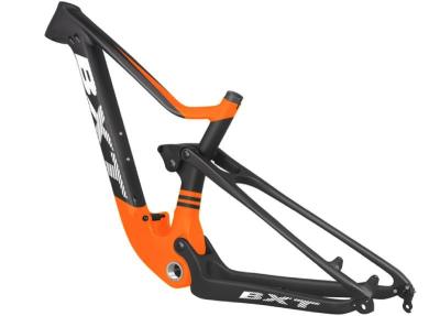 China Full Suspension Carbon Fiber MTB Frame 29er 100mm Travel T1000 EPS Technology for sale