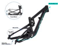 China 20 inch Carbon Full Suspension MTB Frame 80mm Travel Boost 148x12mm Kids Bike Frame for sale