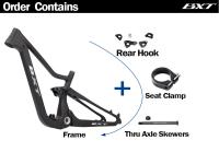 China 24 Inch XC Full Suspension Carbon Mountain Bike Frame T1000 148x12mm Boost Kids MTB Frame for sale
