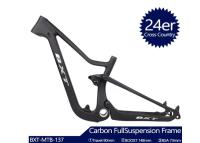 China 24 inch Carbon Fiber Full Suspension Mountain Bike Frame for Kids T1000 90mm Travel for sale