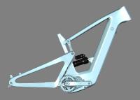 China 29 Full Suspension Carbon Ebike Frame T1000 150mm Travel Bafang Disc Brake for sale