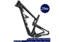 China 29er Carbon Full Suspension Frame 150mm Travel Boost 148x12mm T1000 All Mountain MTB for sale