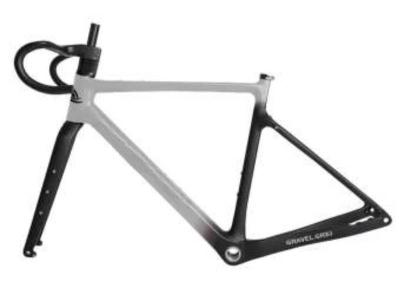 China Carbon Fiber Gravel Bike Frame 700C T1000 Disc Brake Road Frame Matte Black for sale