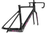 China Carbon Fiber Gravel Racing Frame 700C 49cm T1000 Hidden Cable Black Matte for sale