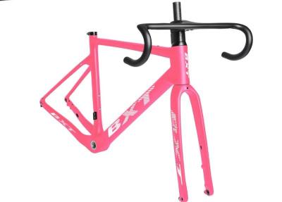 China Carbon Fiber Gravel Racing Frame 700C 49cm T1000 Hidden Cable Black Matte for sale