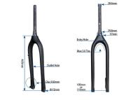 China 27.5 Inch Full Carbon MTB Fork Thru Axle 110mm 100mm Disc Brake Tapered for sale