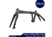 China BXT Carbon Folding Bike Frame 3K Weave Folding Bicycle Foladable Frameset 20inch for sale