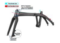 China BXT Carbon Folding Bike Frame 3K Weave Folding Bicycle Foladable Frameset 20inch for sale