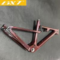China 29er XC Full Suspension Carbon Mountain Bike Frame T1000 100mm Travel Chameleon Dark Red for sale