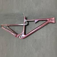China 29er XC Full Suspension Carbon Mountain Bike Frame T1000 100mm Travel Chameleon Dark Red for sale